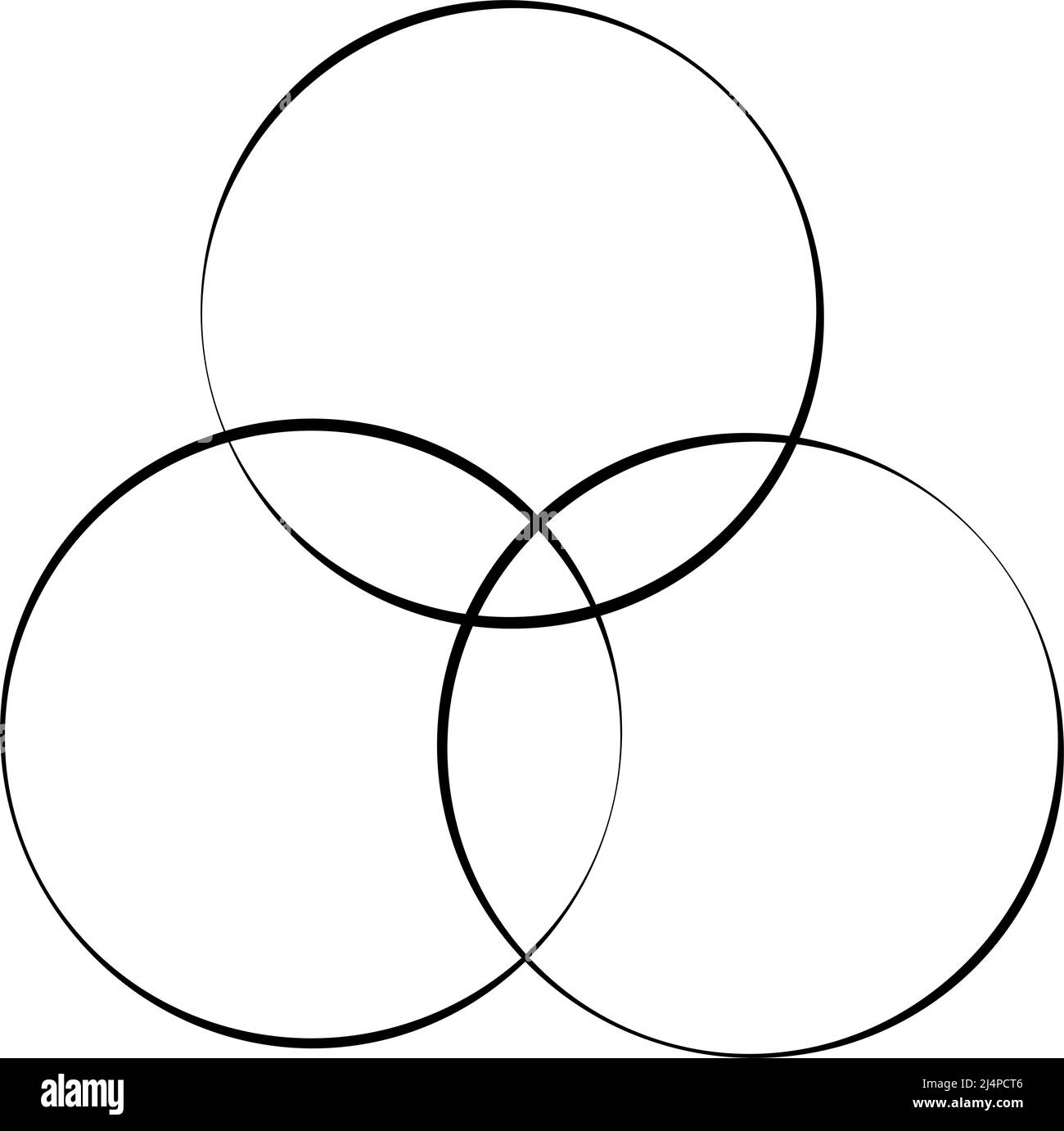 Interlocking, interlace circles circular geometric icon, logo. Stock ...