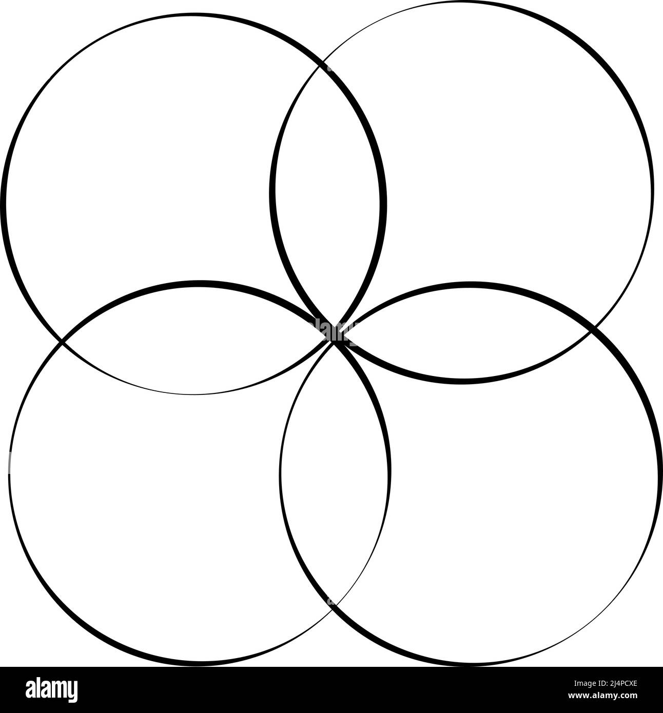 Interlocking, interlace circles circular geometric icon, logo. Stock ...