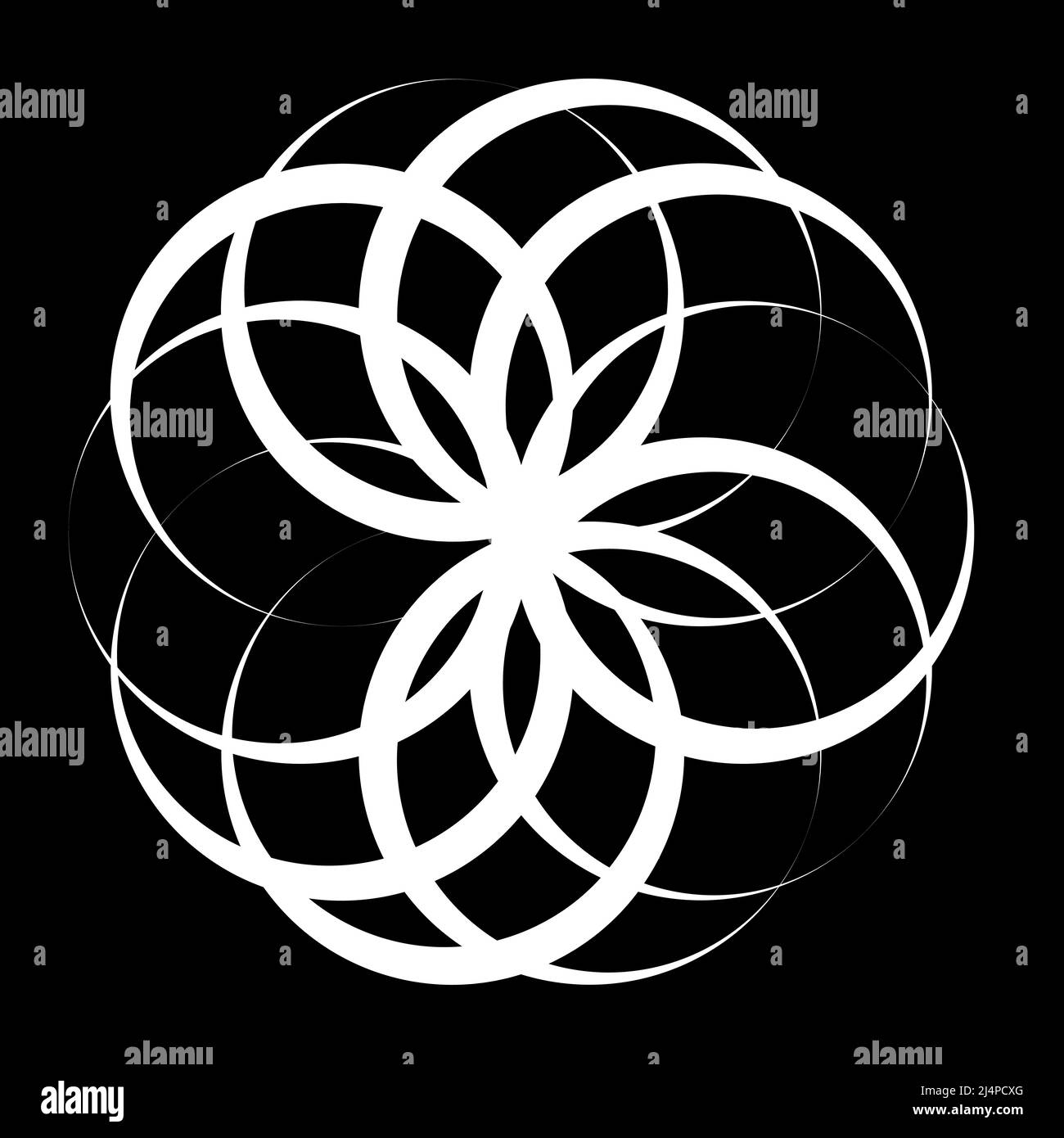 Interlocking, interlace circles circular geometric icon, logo. Stock ...