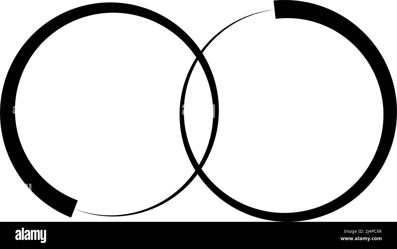 Interlocking, interlace circles circular geometric icon, logo. Stock ...