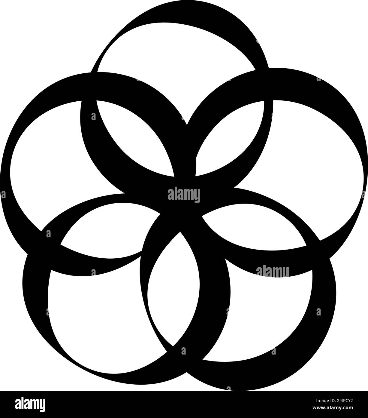 Interlocking, interlace circles circular geometric icon, logo. Stock ...