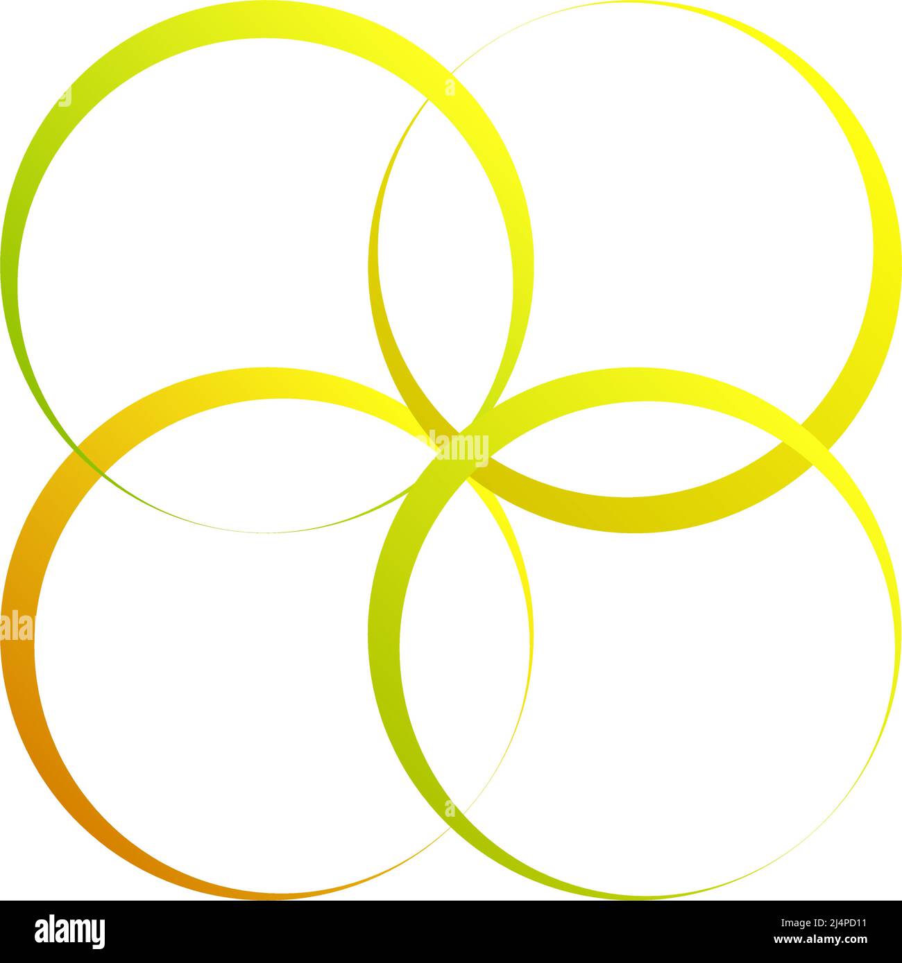 Interlocking, interlace circles circular geometric icon, logo. Stock ...