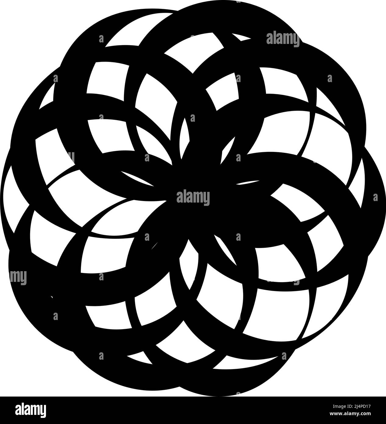 Interlocking, interlace circles circular geometric icon, logo. Stock ...
