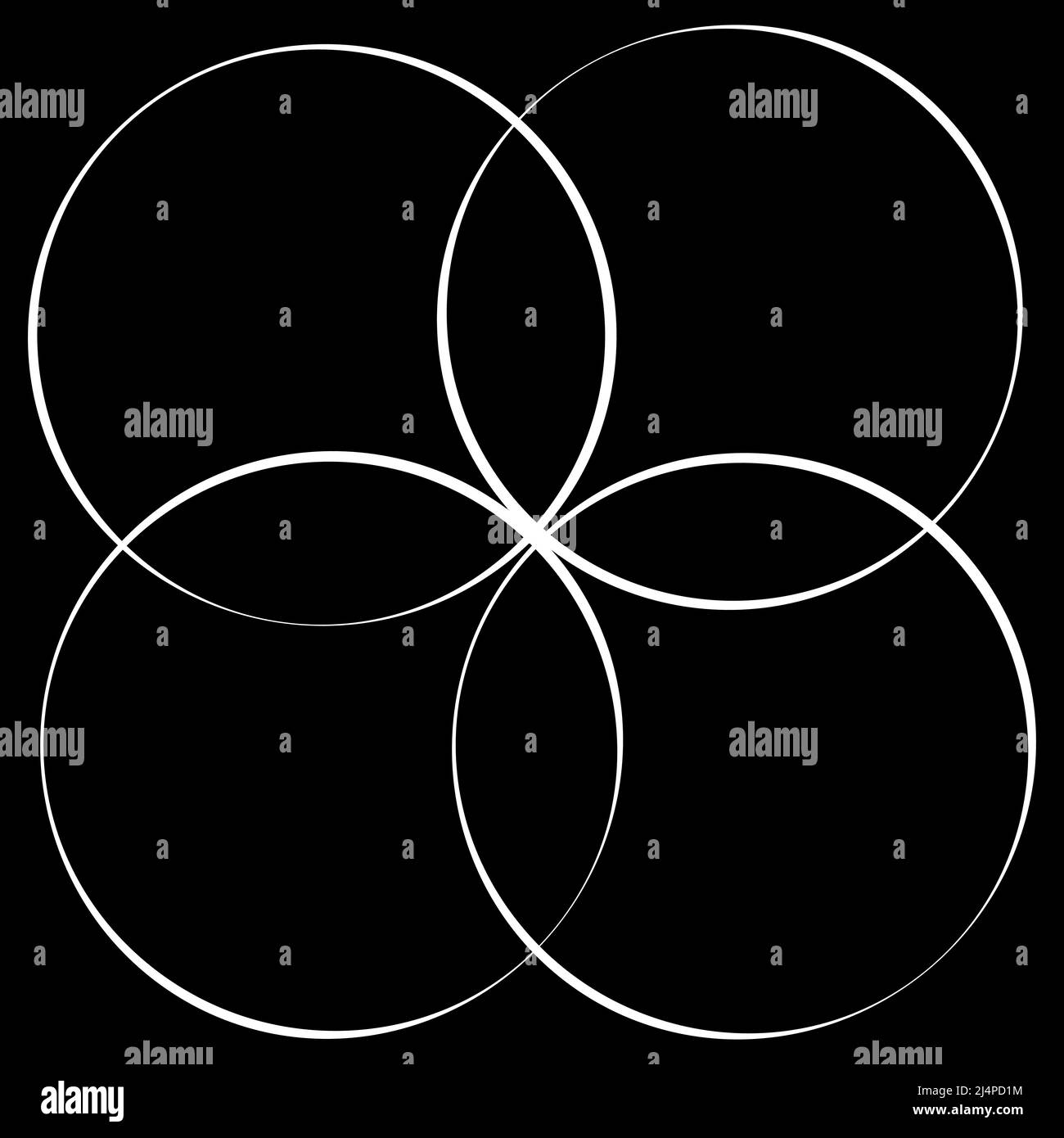 Interlocking, interlace circles circular geometric icon, logo. Stock ...