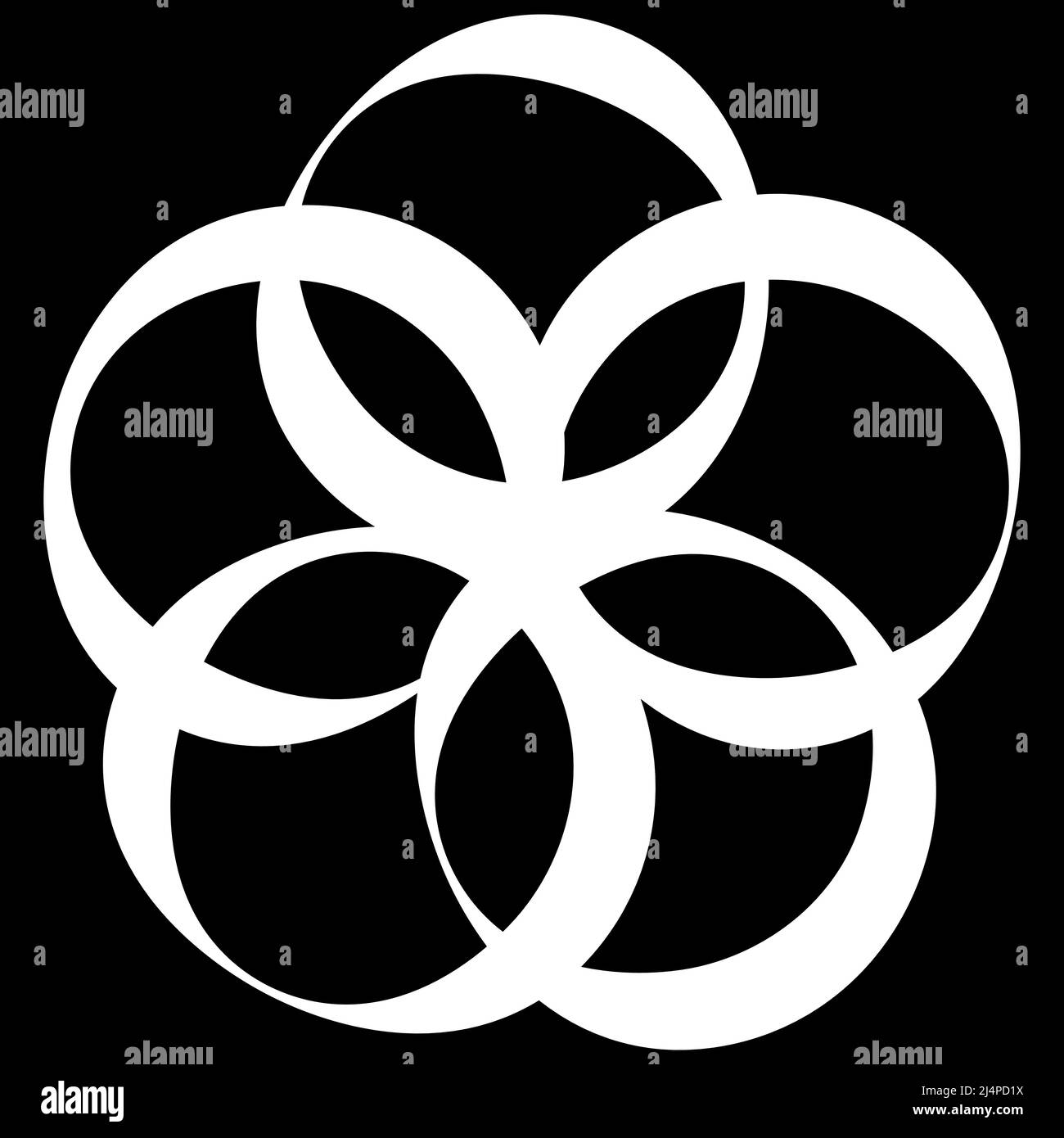 Interlocking, interlace circles circular geometric icon, logo. Stock ...