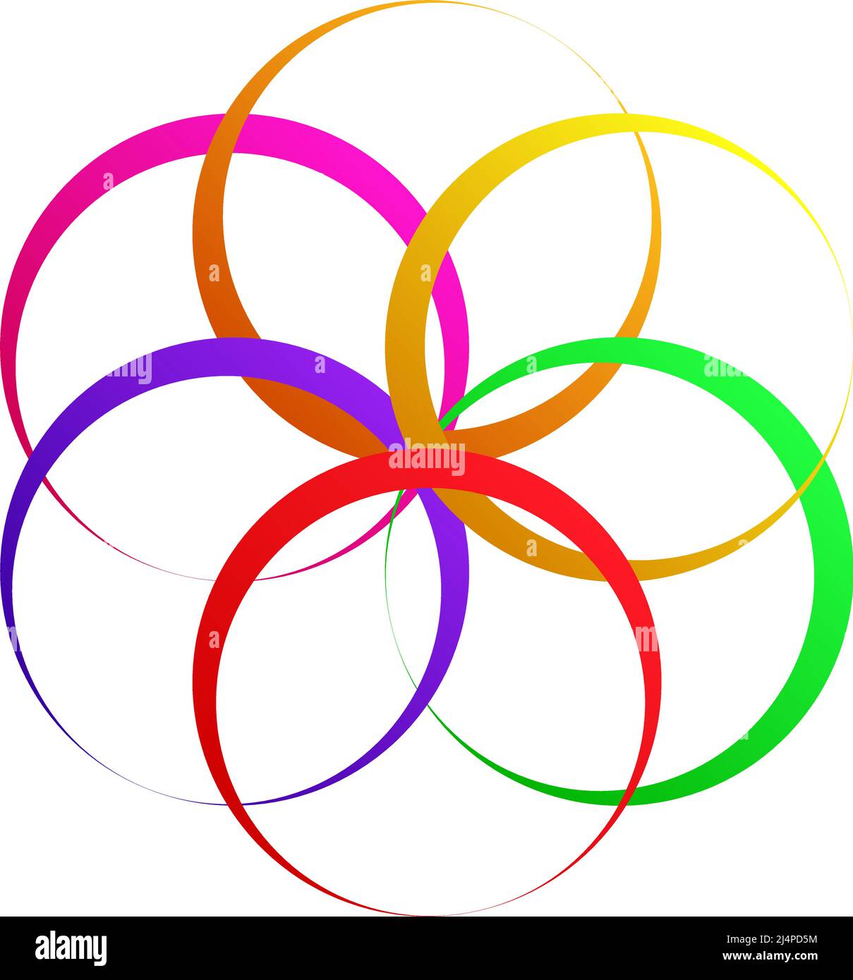 Interlocking, interlace circles circular geometric icon, logo. Stock ...