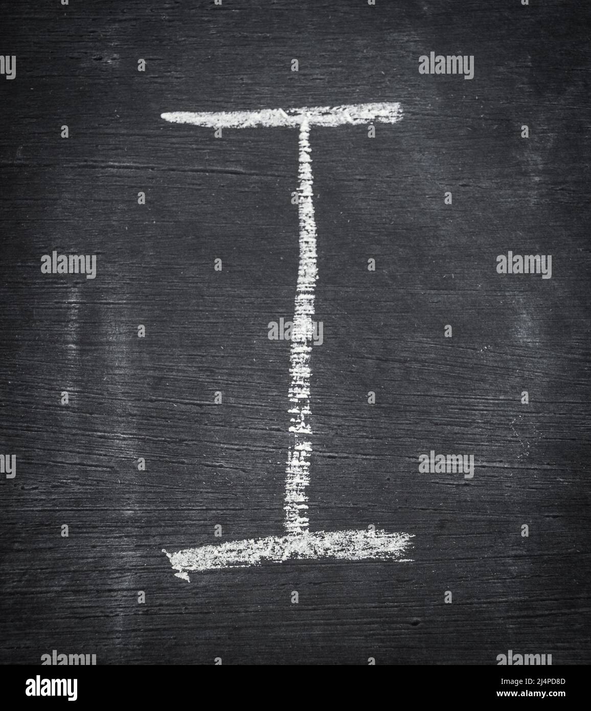 I - letter written on black chalkboard Stock Photo - Alamy