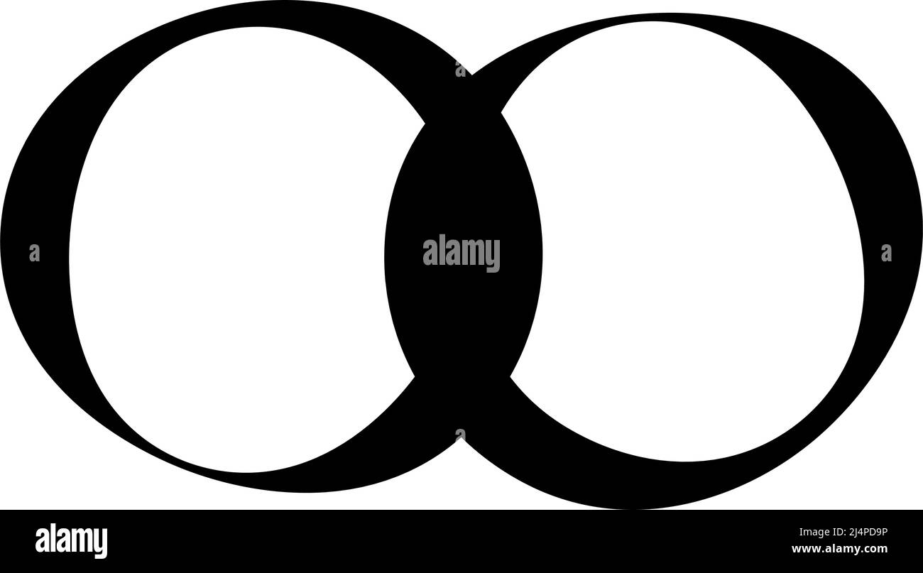 Interlocking, interlace circles circular geometric icon, logo. Stock ...