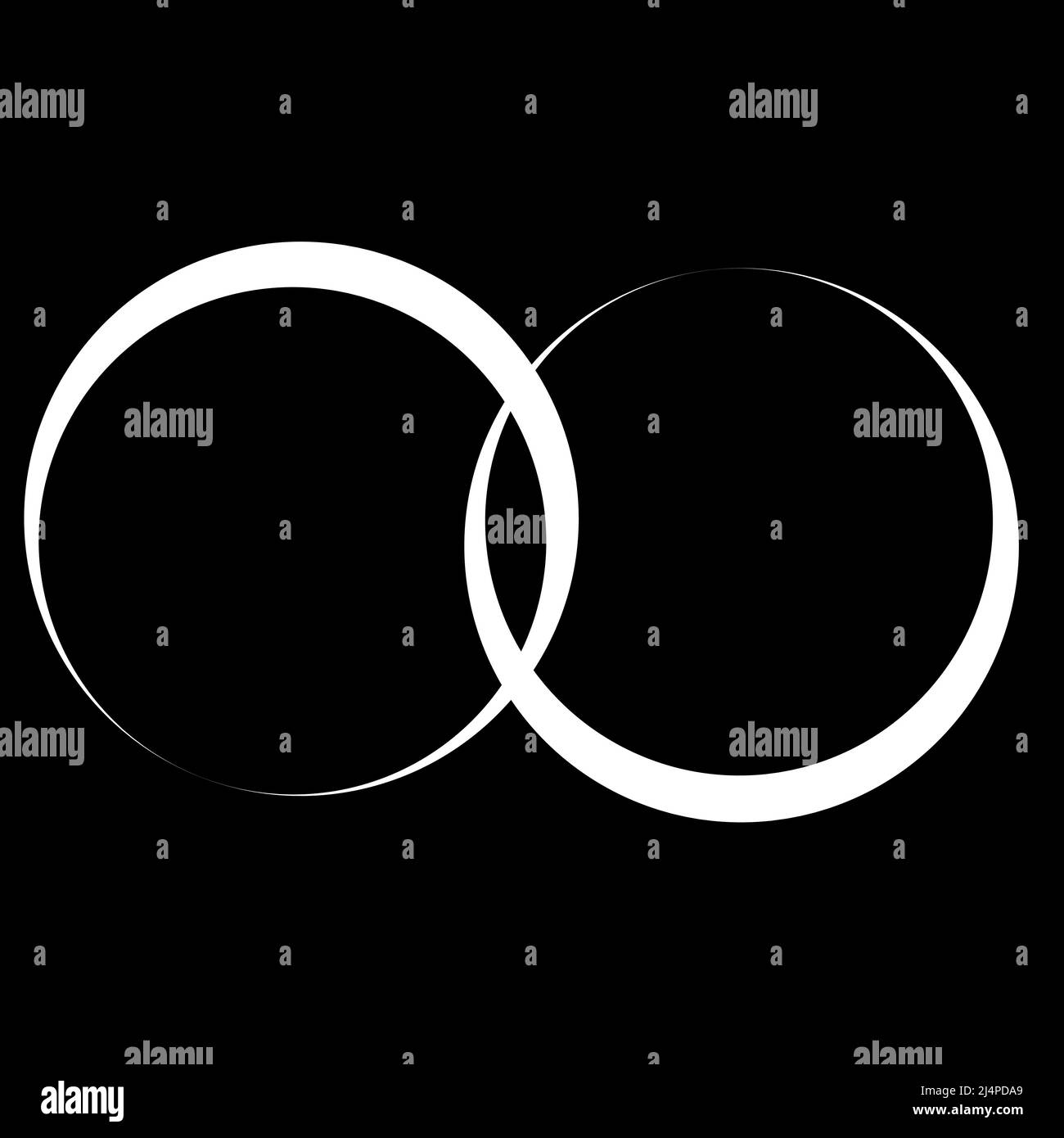 Interlocking, interlace circles circular geometric icon, logo. Stock ...