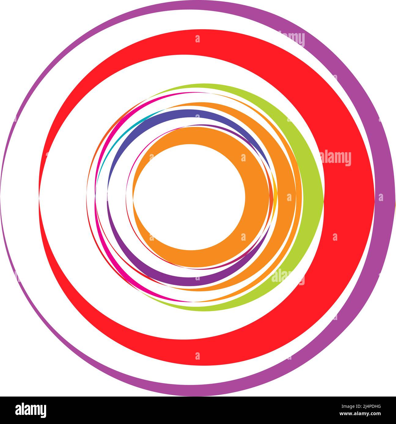 Random concentric circles. Circular abstract geometric icon, symbol ...