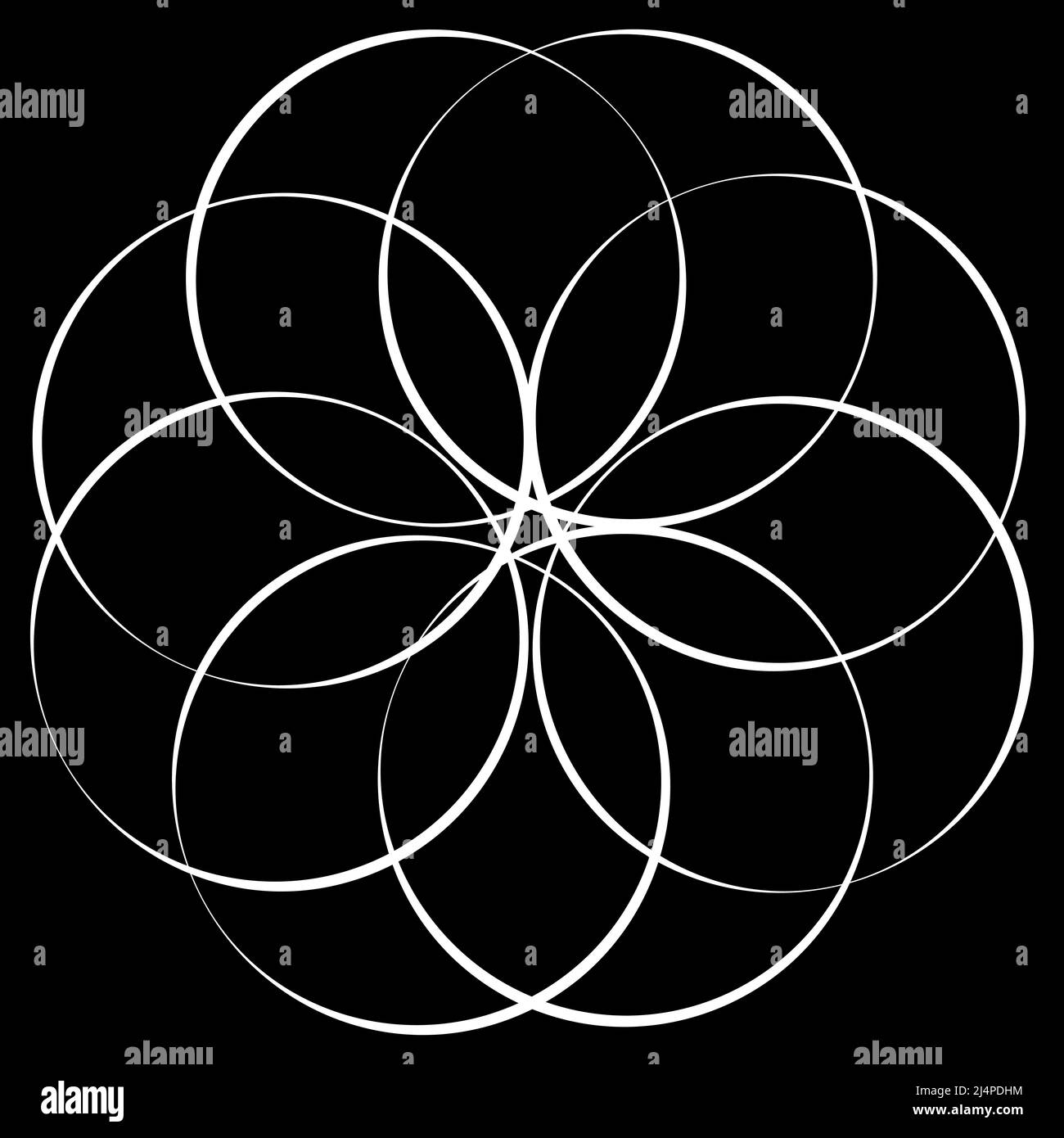 Interlocking, interlace circles circular geometric icon, logo. Stock ...