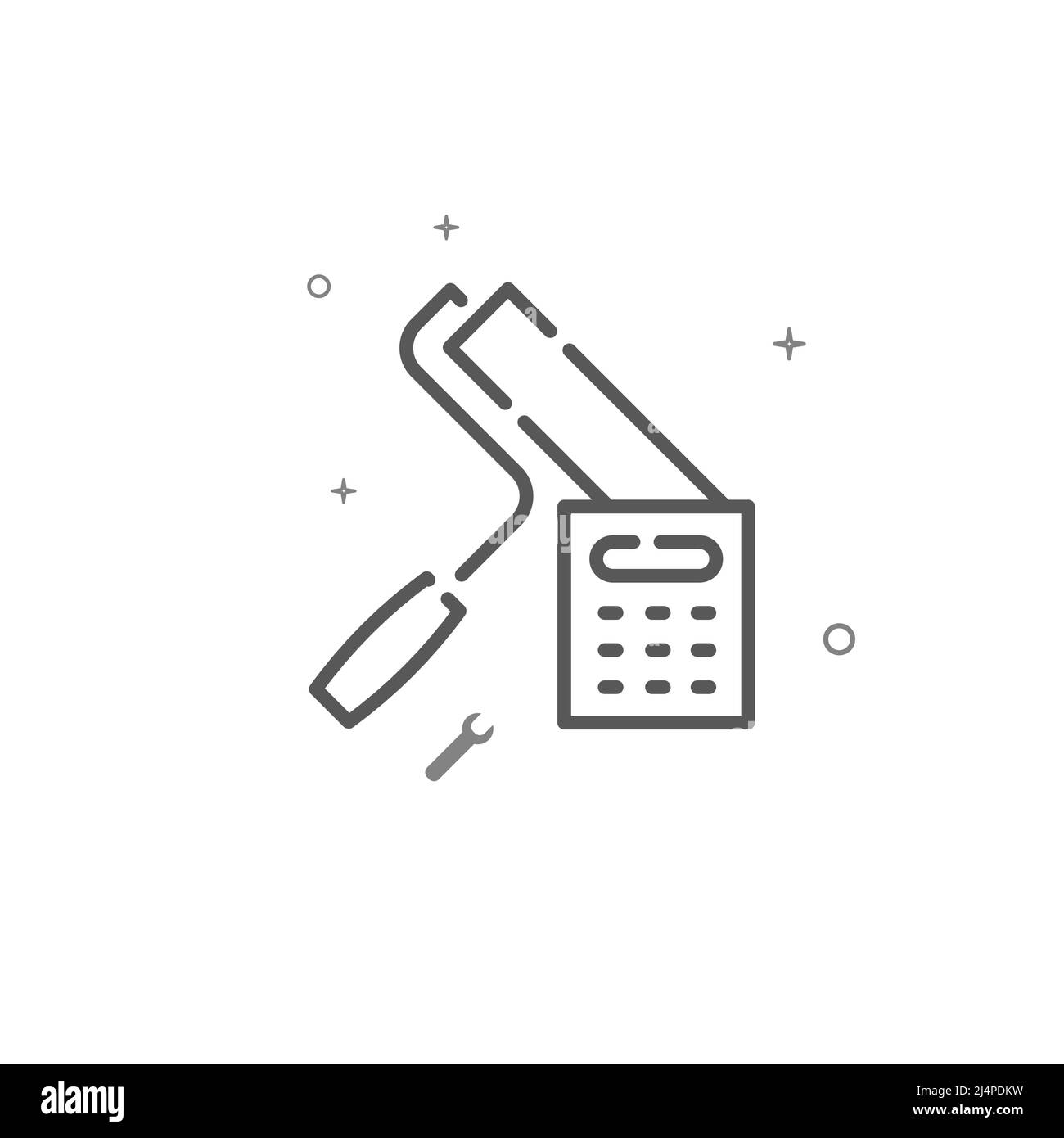 Estimate for painting work simple vector line icon. Repair and ...