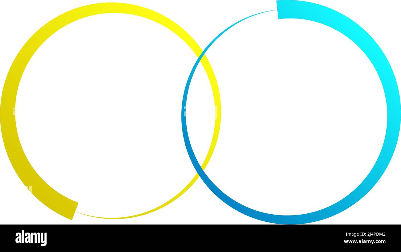 Interlocking, interlace circles circular geometric icon, logo. Stock ...