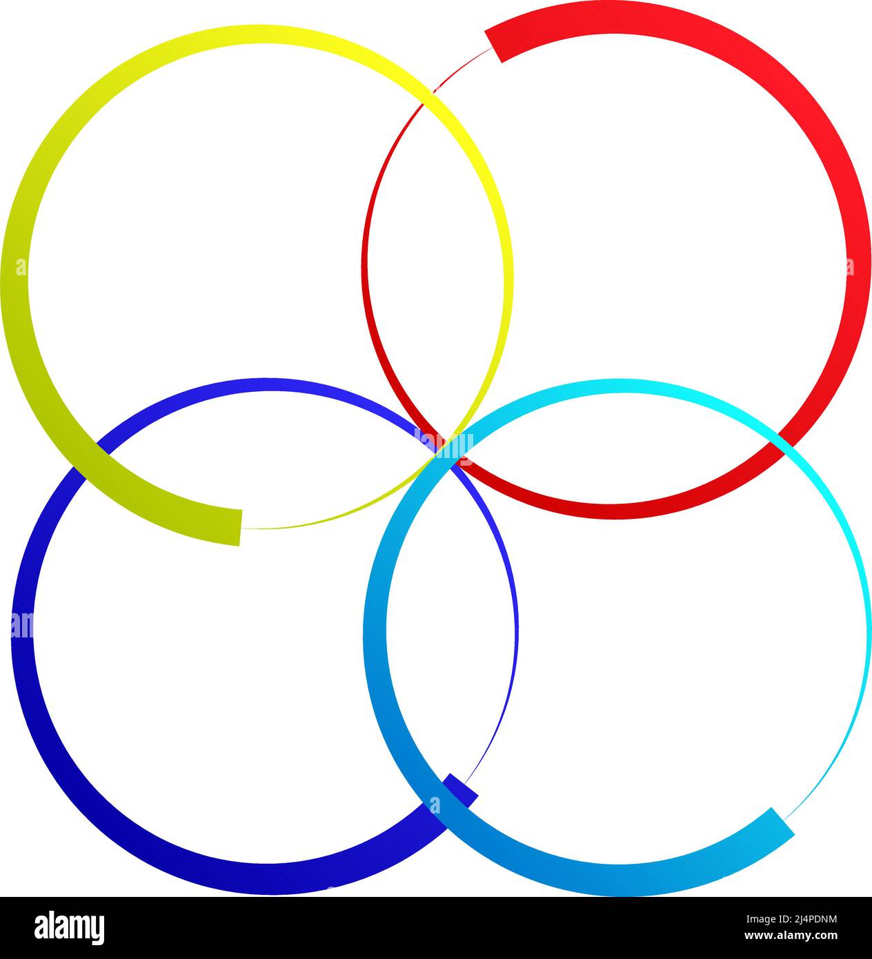 Interlocking, interlace circles circular geometric icon, logo. Stock ...