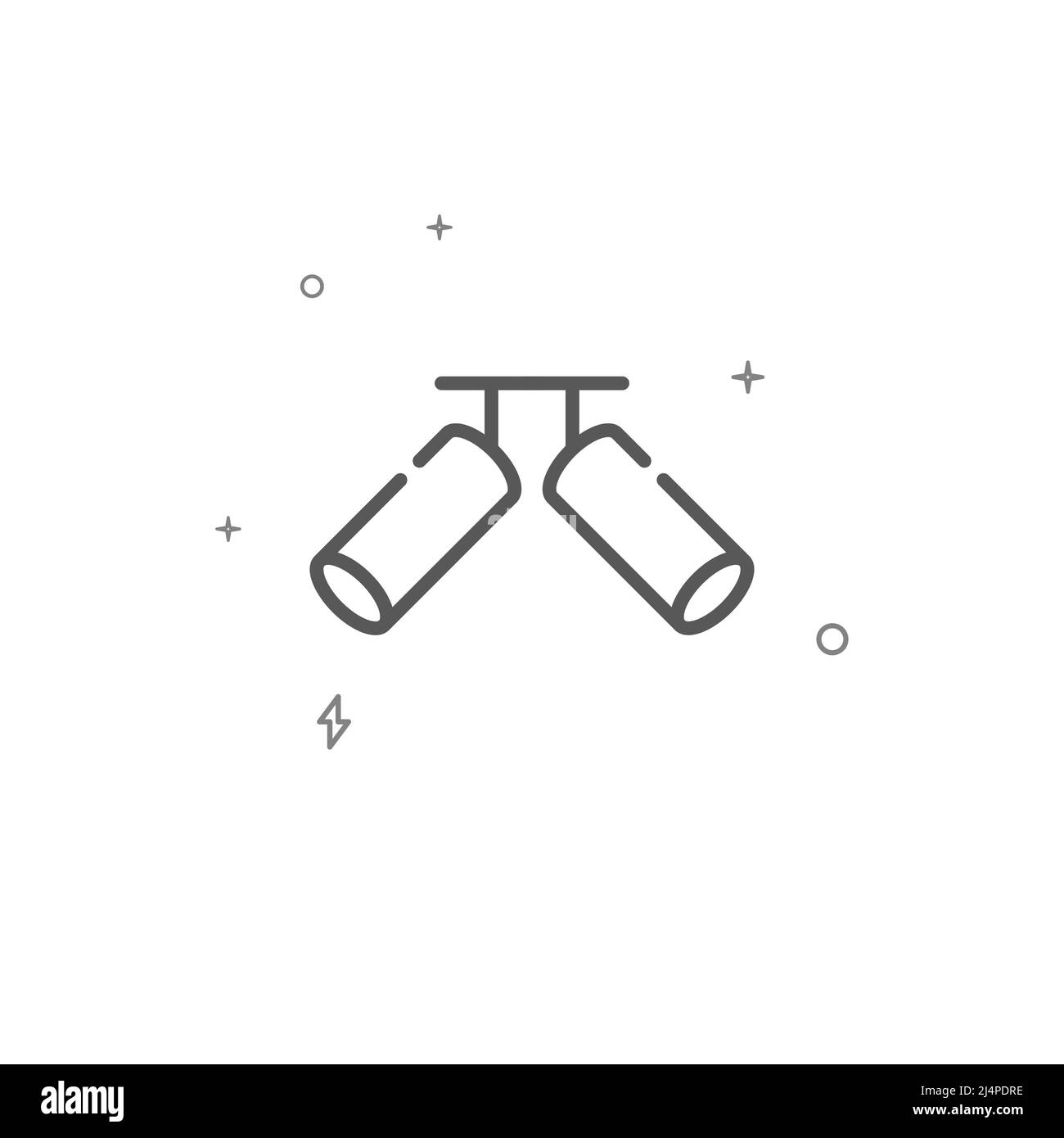 Ceiling spotlights simple vector line icon. Lamp symbol, pictogram ...