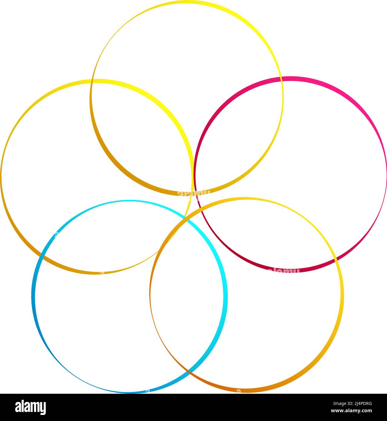 Interlocking, interlace circles circular geometric icon, logo. Stock ...