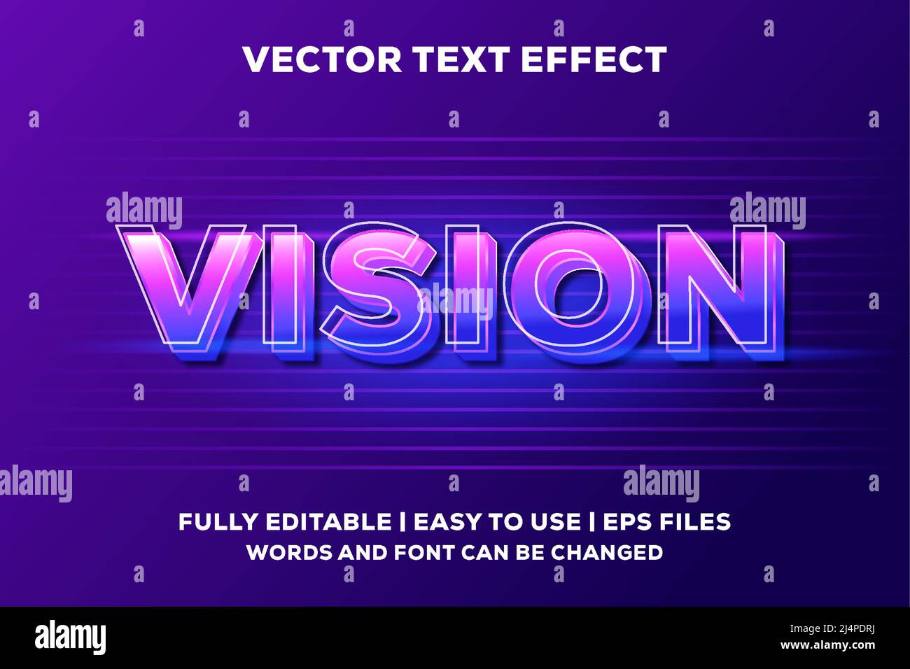 Vision vector text effect fully editable Stock Vector Image & Art - Alamy