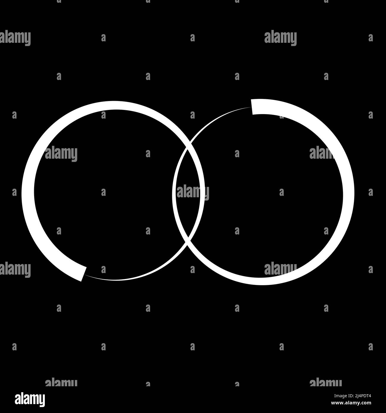 Interlocking, interlace circles circular geometric icon, logo. Stock ...
