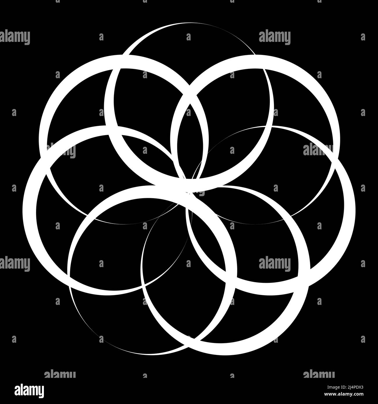 Interlocking, interlace circles circular geometric icon, logo. Stock ...