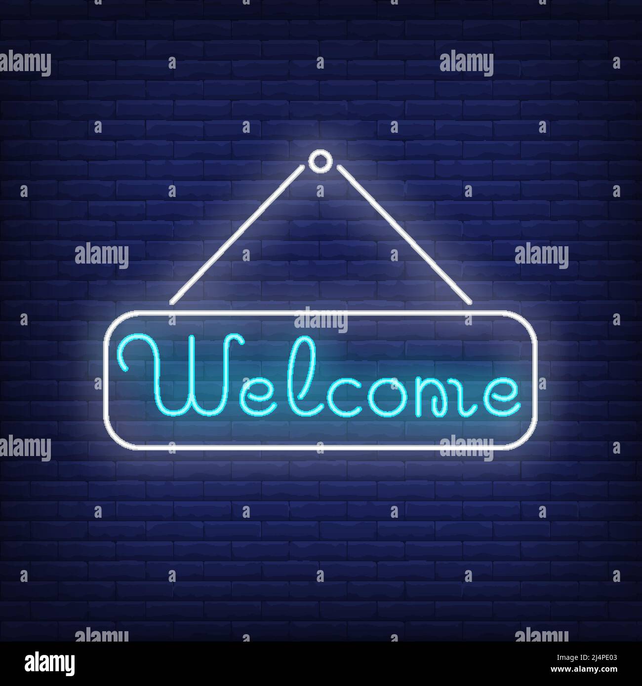 Neon sign hanging on wall Stock Vector Images - Alamy