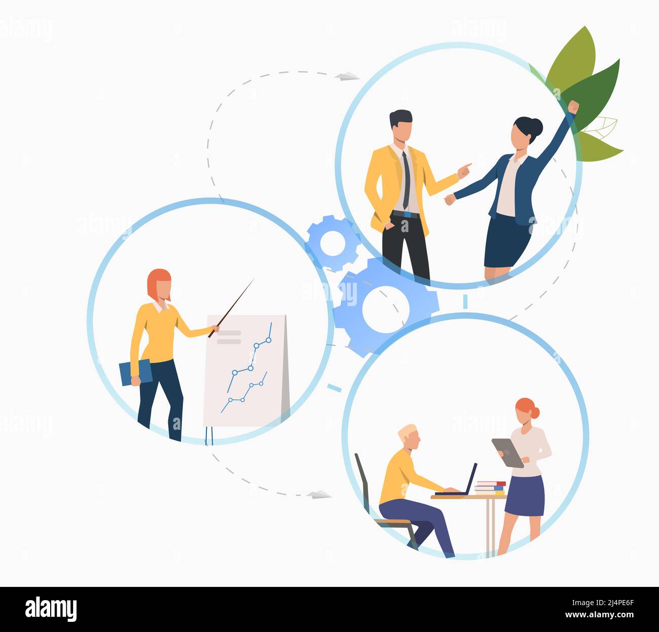 Male female colleagues discussing Stock Vector Images - Alamy