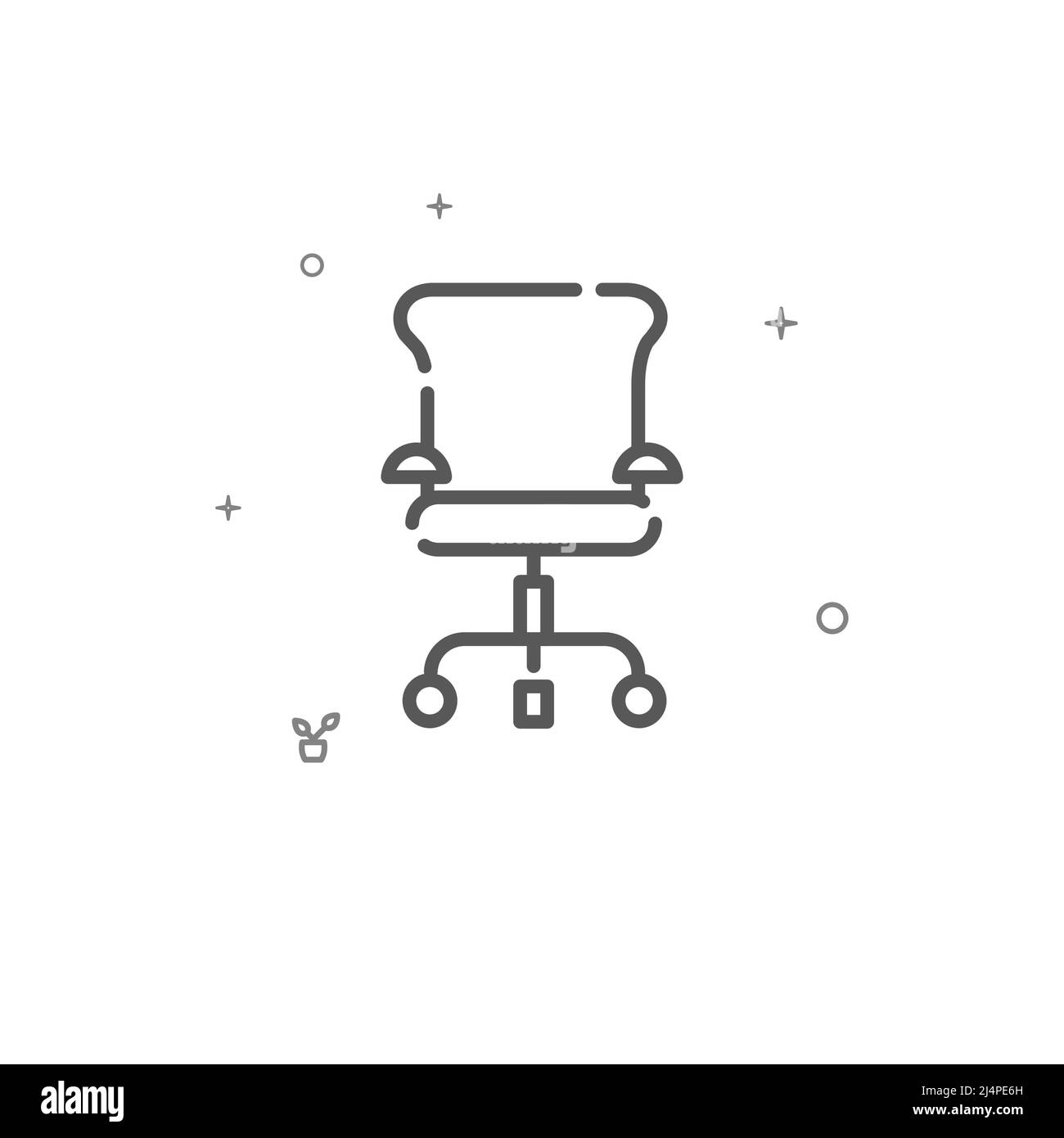 Office chair simple vector line icon. Home furniture. Symbol, pictogram ...
