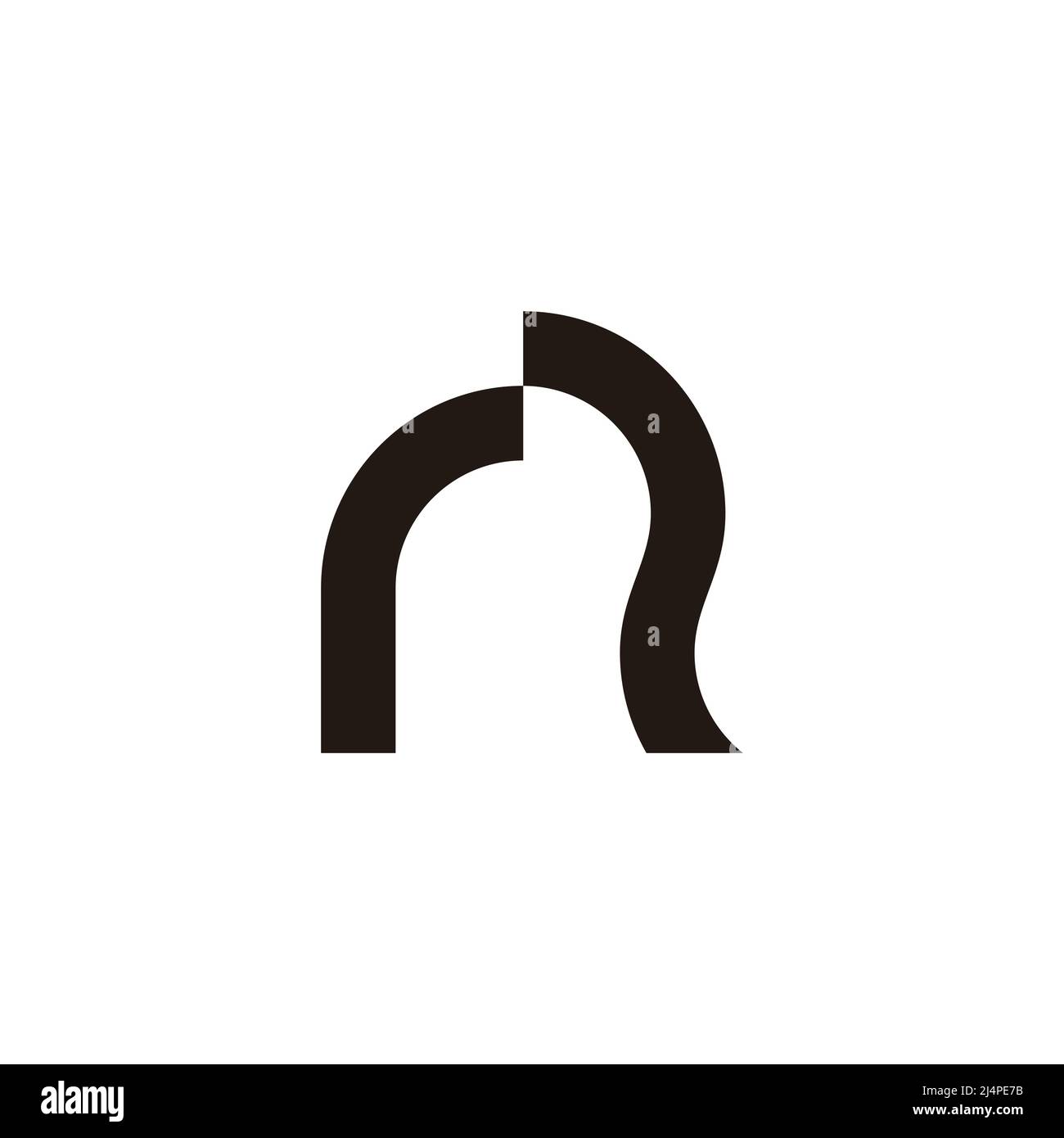 letter rr simple geometric curves line flat logo vector Stock Vector ...