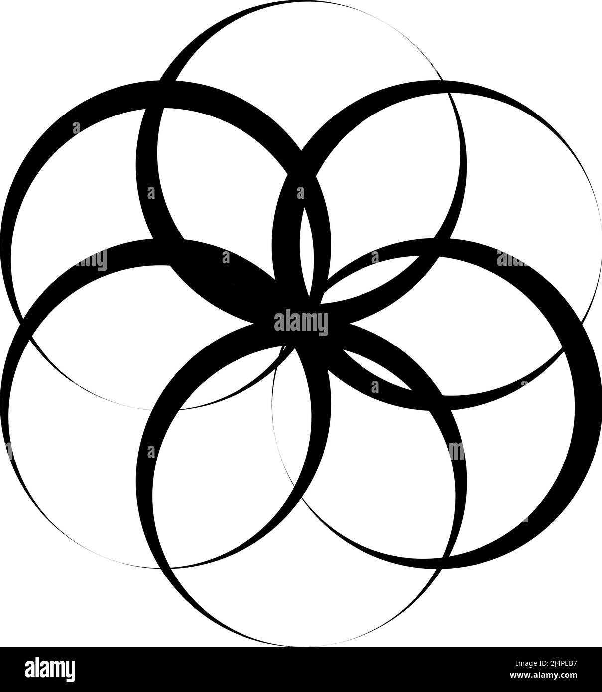 Interlocking, interlace circles circular geometric icon, logo. Stock ...