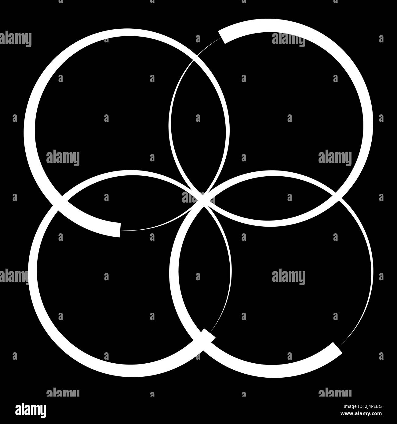 Interlocking, interlace circles circular geometric icon, logo. Stock ...