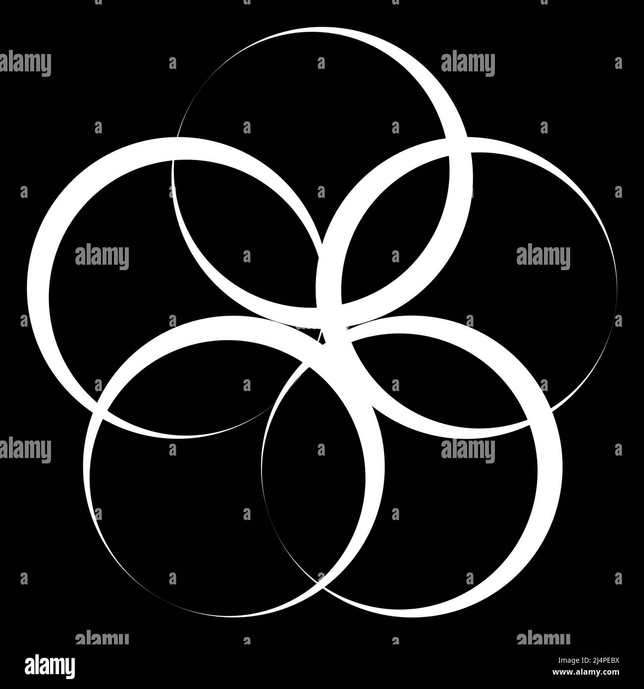 Interlocking, interlace circles circular geometric icon, logo. Stock ...