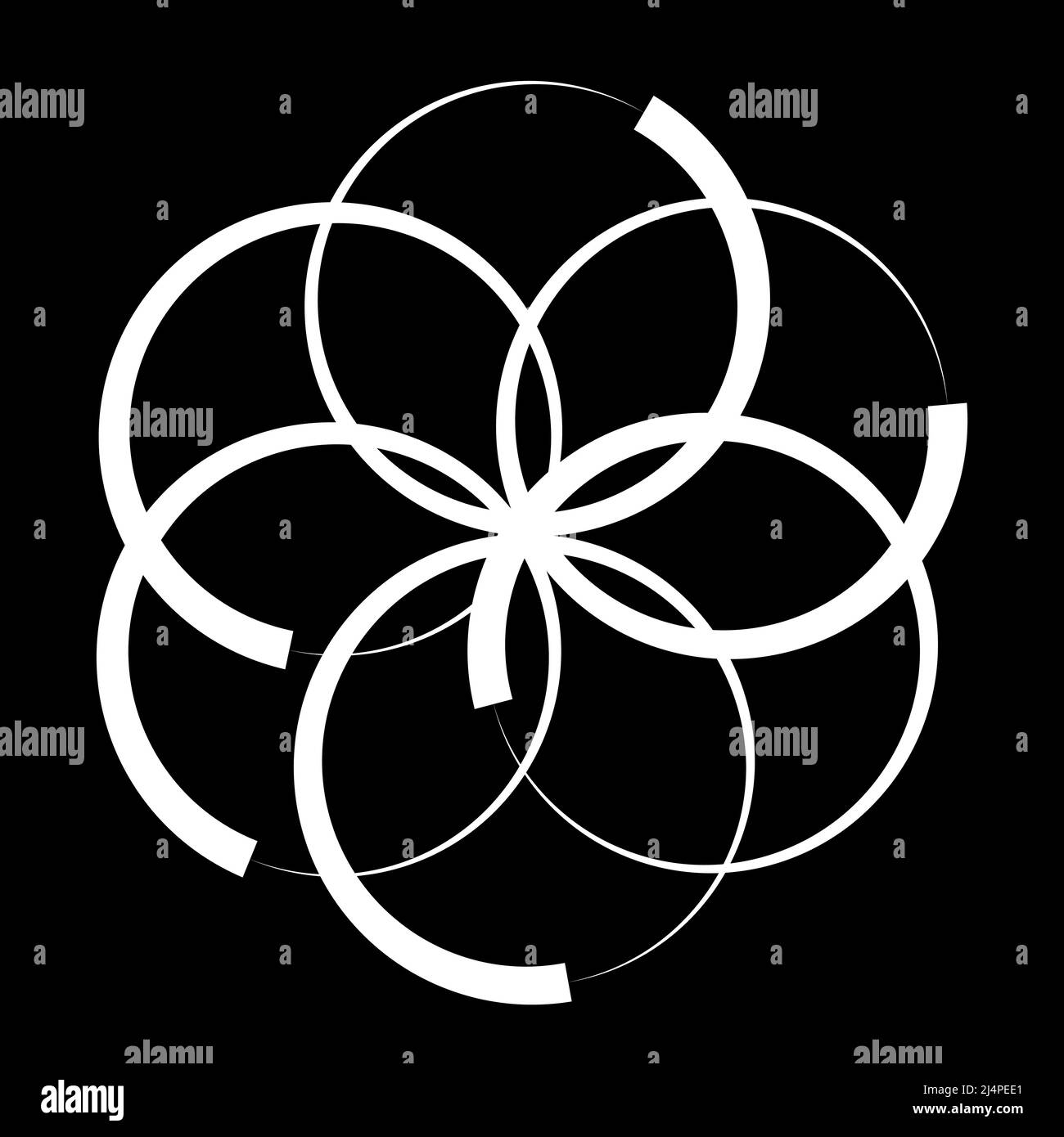 Interlocking, interlace circles circular geometric icon, logo. Stock ...