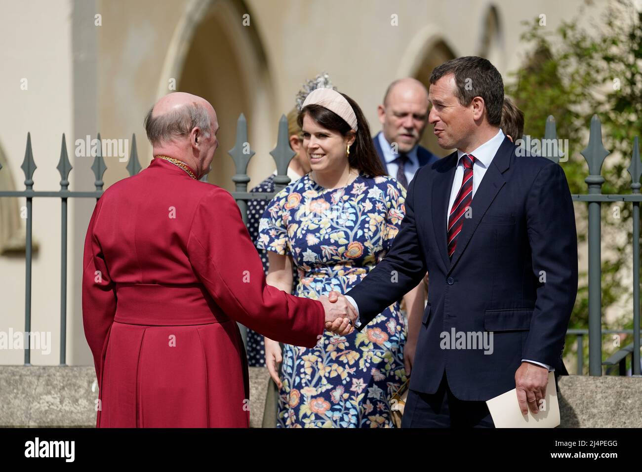 Princess Eugenie and Peter Phillips with Dean of Windsor, The Right ...
