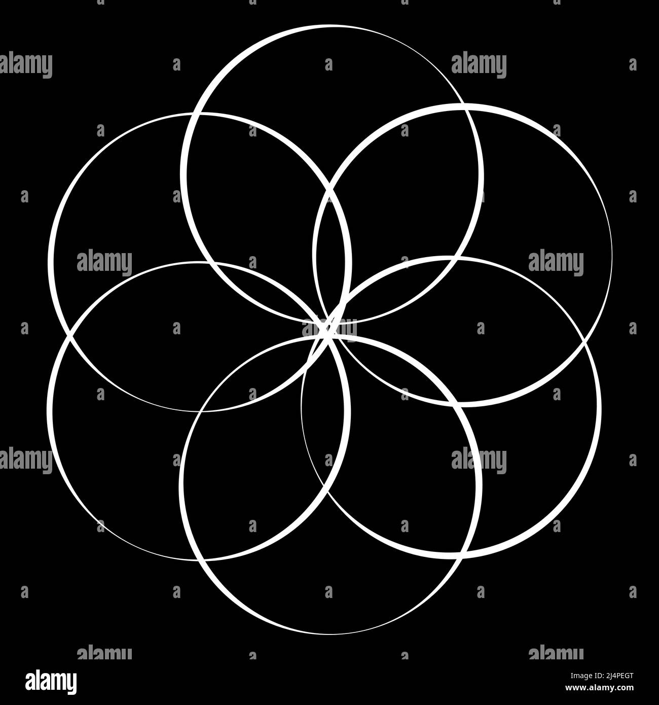 Interlocking, interlace circles circular geometric icon, logo. Stock ...