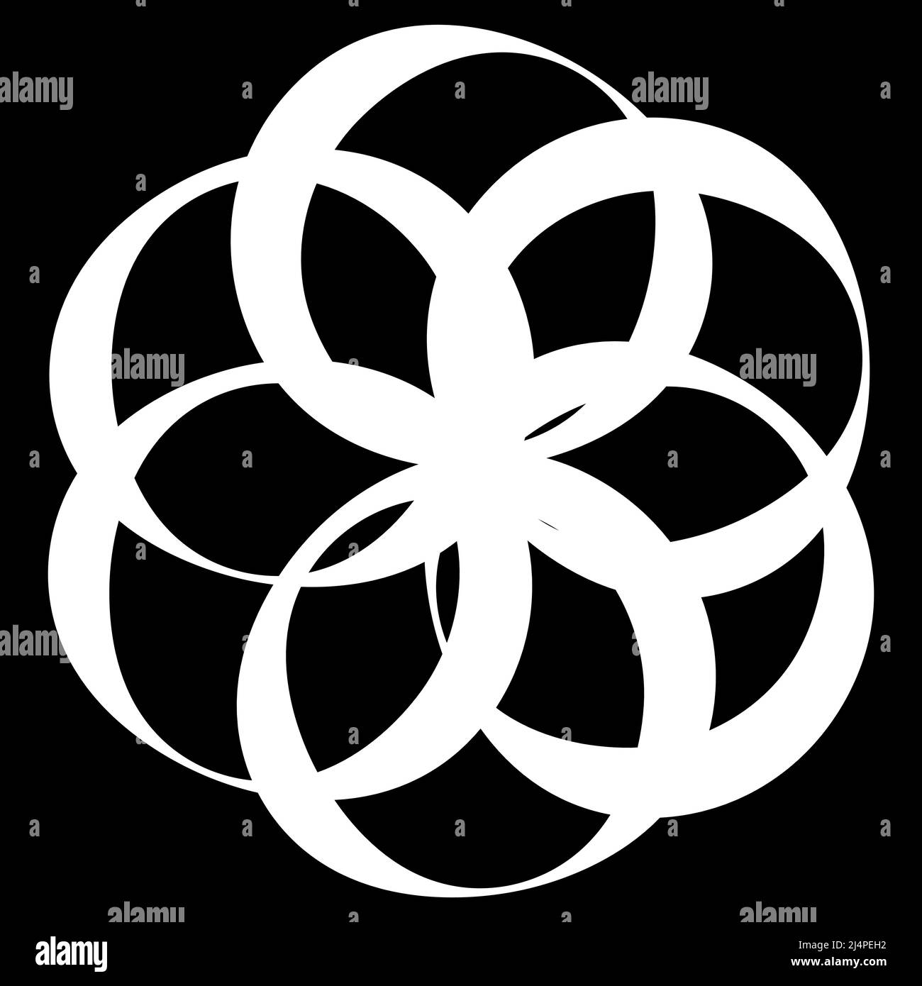 Interlocking, interlace circles circular geometric icon, logo. Stock ...