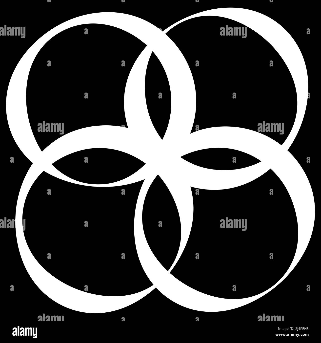 Interlocking, interlace circles circular geometric icon, logo. Stock ...