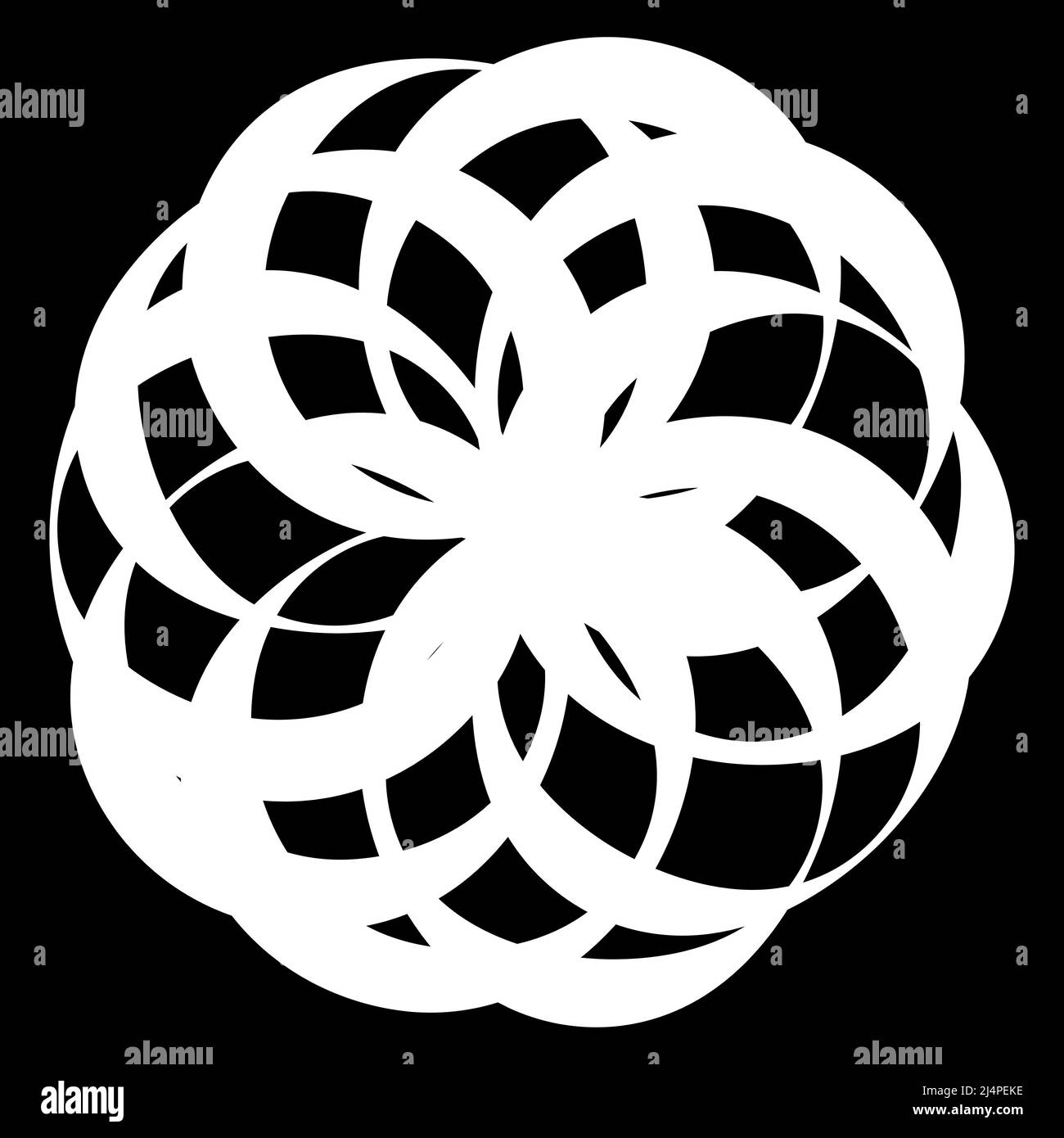 Interlocking, interlace circles circular geometric icon, logo. Stock ...