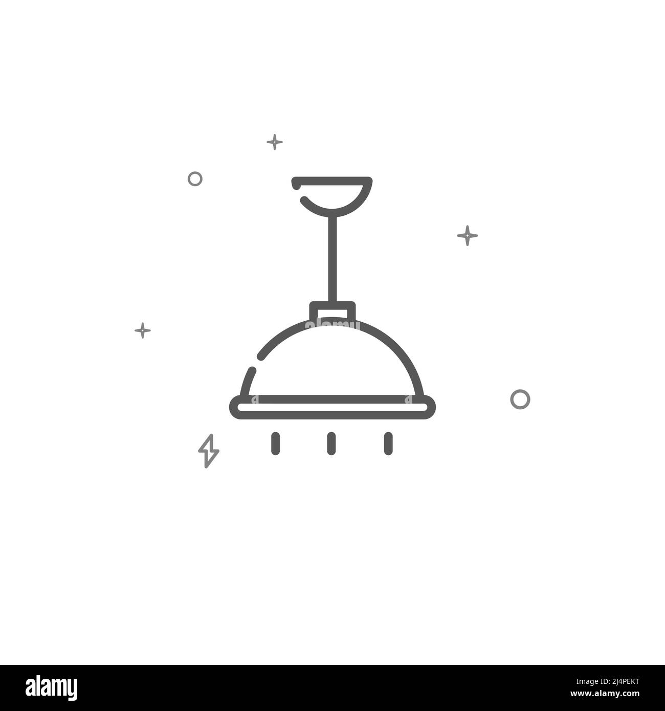 Semicircular ceiling lamp simple vector line icon. Lamp symbol ...