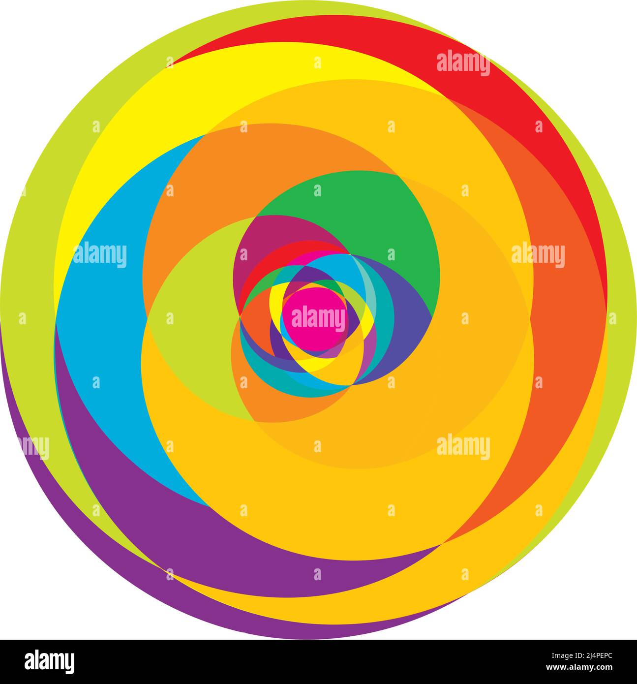 Random concentric circles. Circular abstract geometric icon, symbol ...