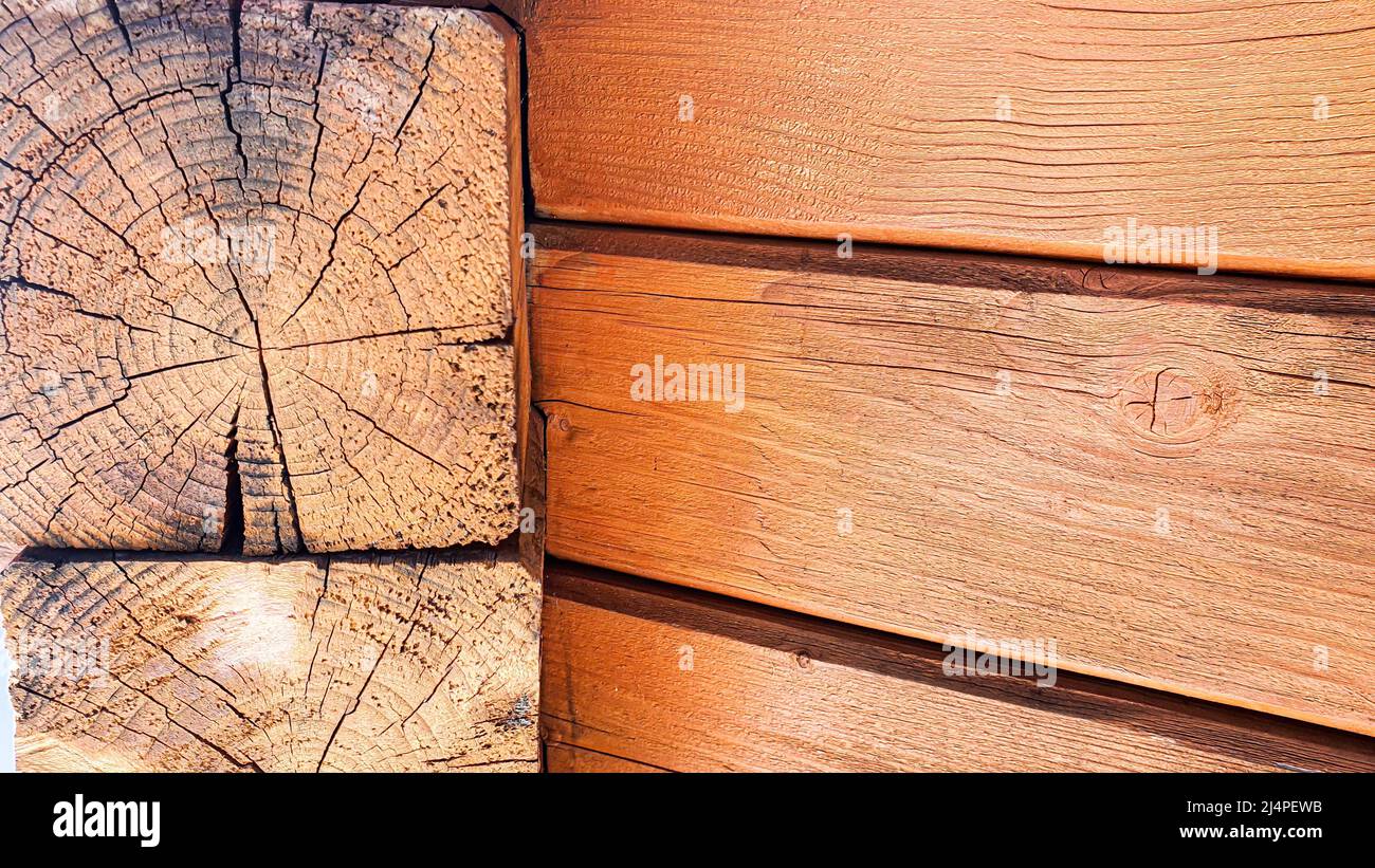 Diverse wooden surface. The walls of the houses are made of wood ...