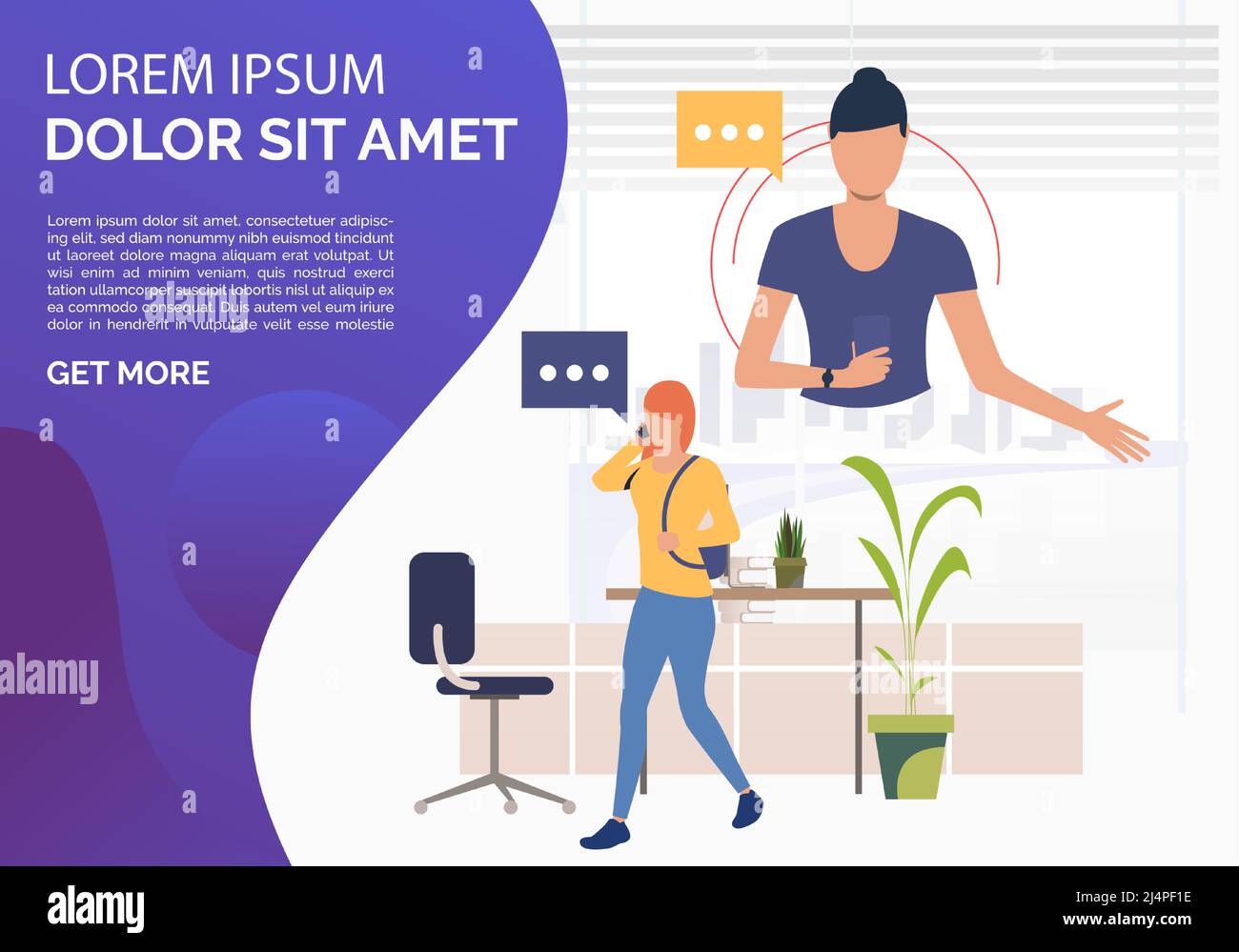 Woman communicating on mobile phone Stock Vector Images - Alamy