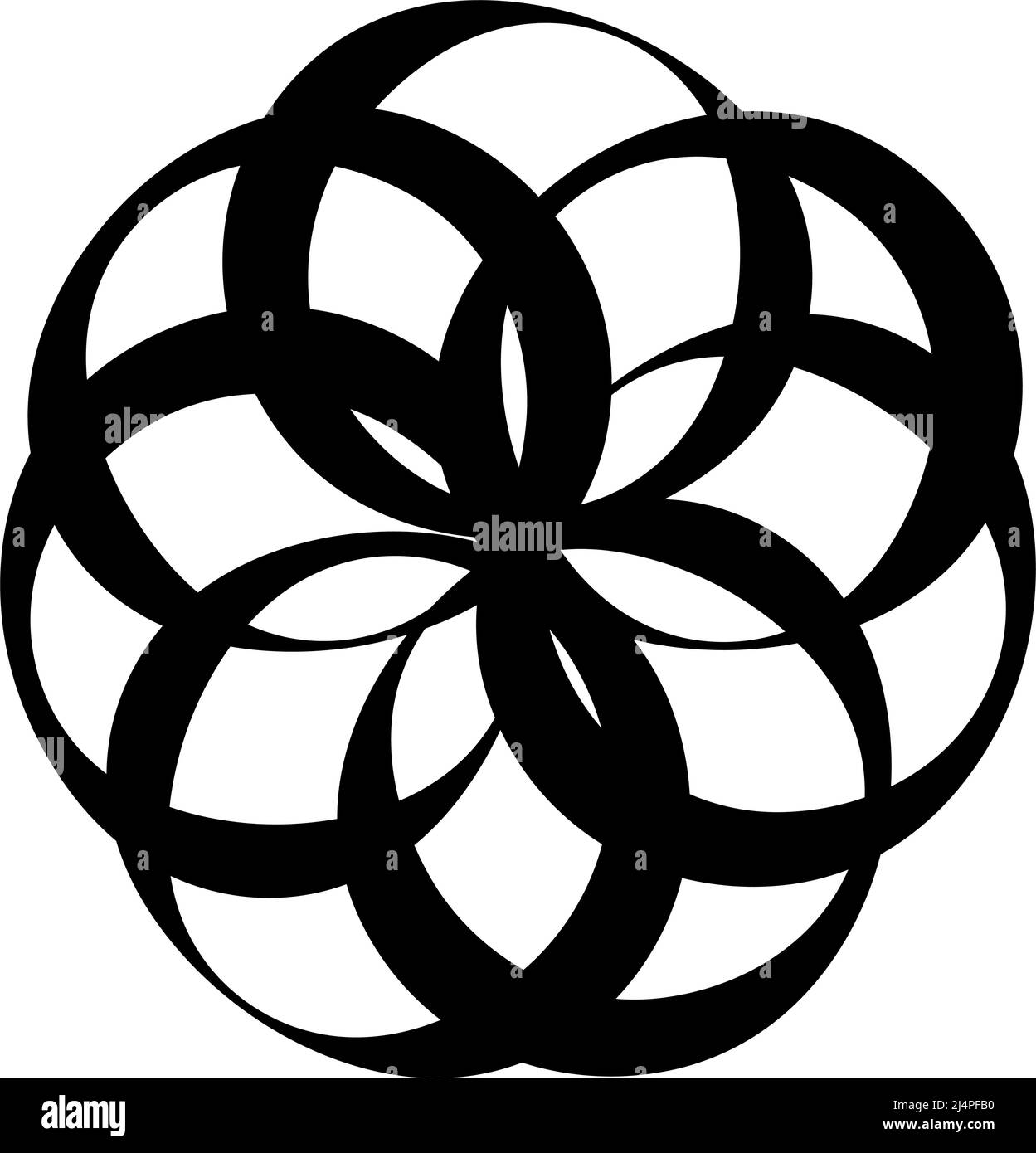 Interlocking, interlace circles circular geometric icon, logo. Stock ...