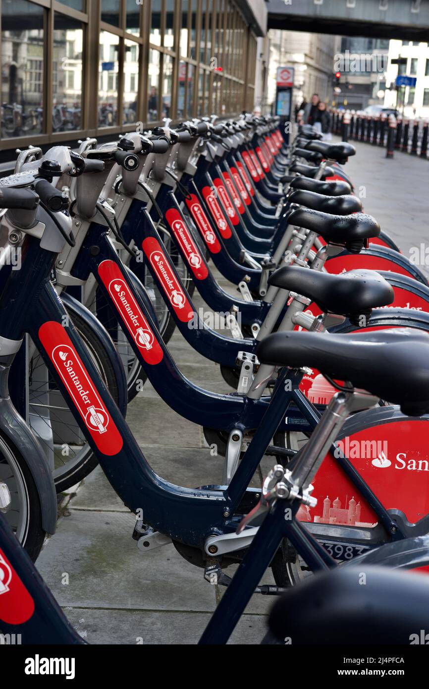 Line of bikes, London, UK Stock Photo - Alamy