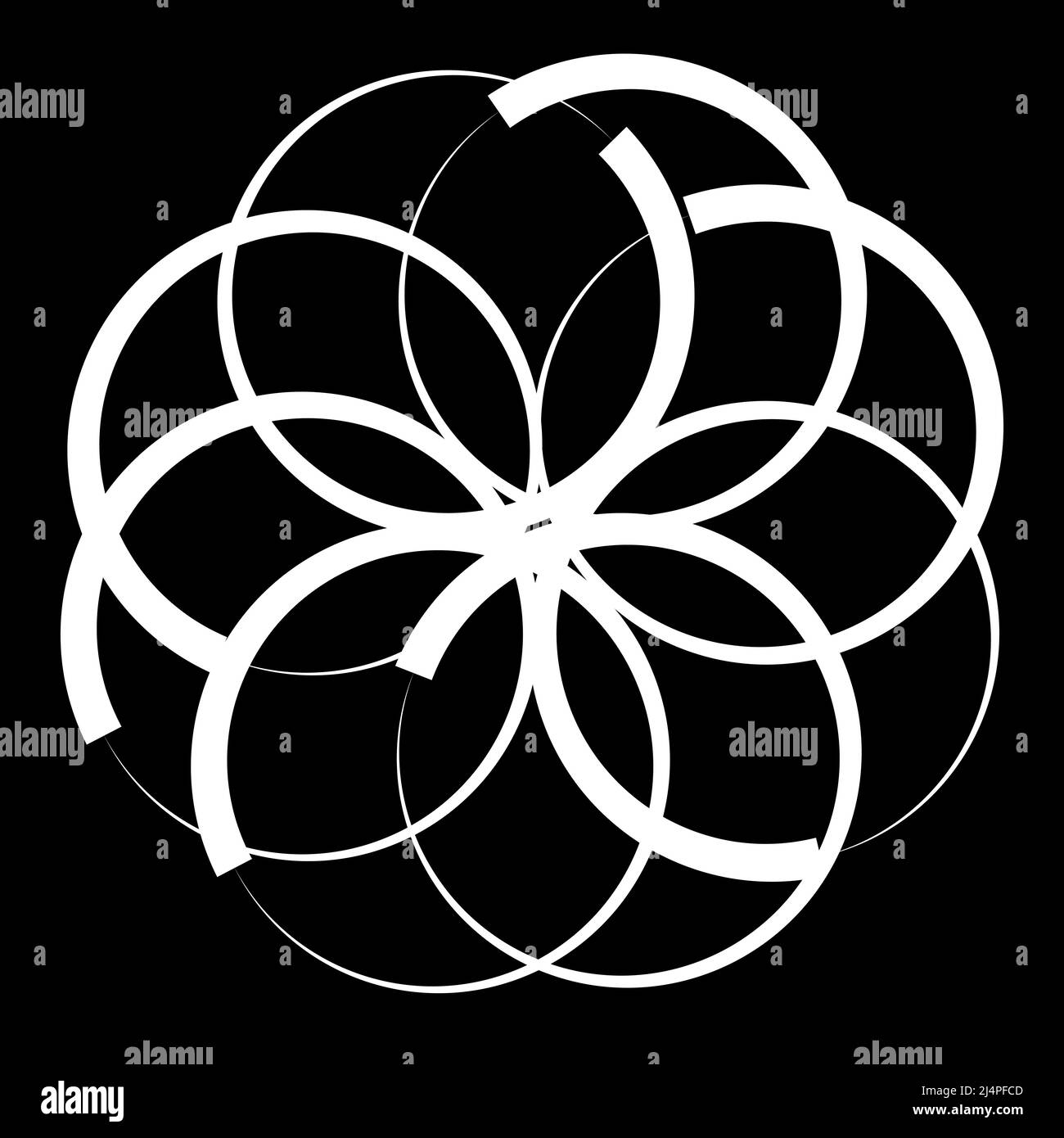 Interlocking, interlace circles circular geometric icon, logo. Stock ...