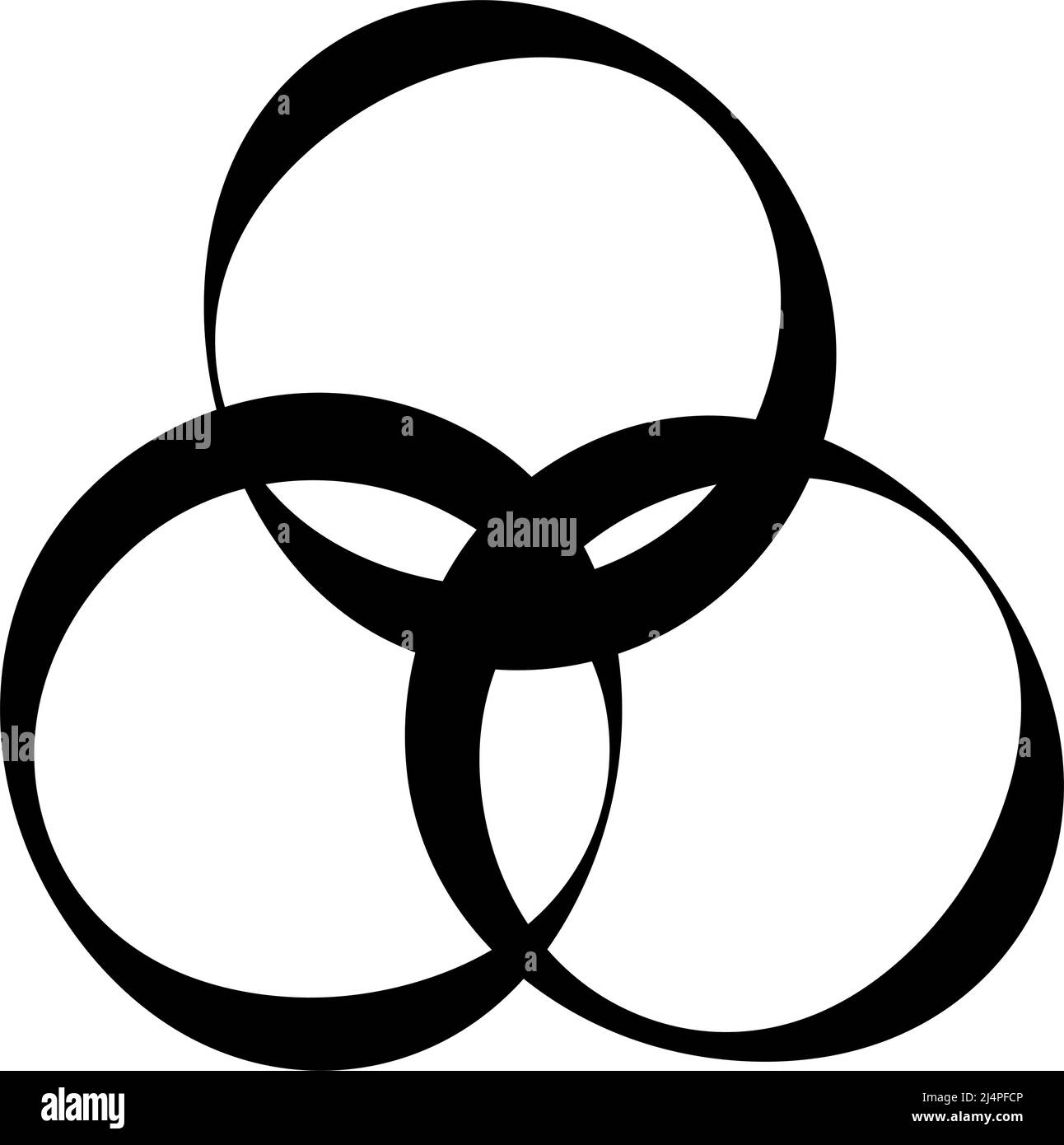 Interlocking, interlace circles circular geometric icon, logo. Stock ...