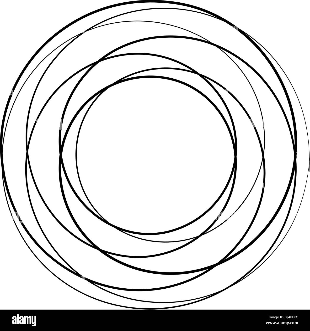 Random concentric circles. Circular abstract geometric icon, symbol ...