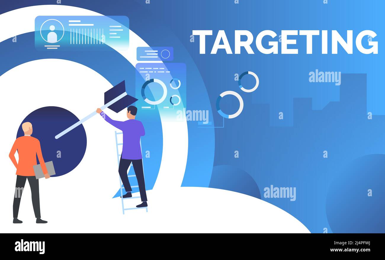 Business men setting arrow in business target. Planning, management ...