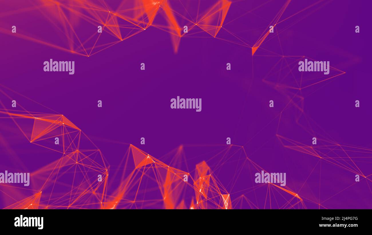 Abstract Purple Geometrical Background . Connection structure. Science ...