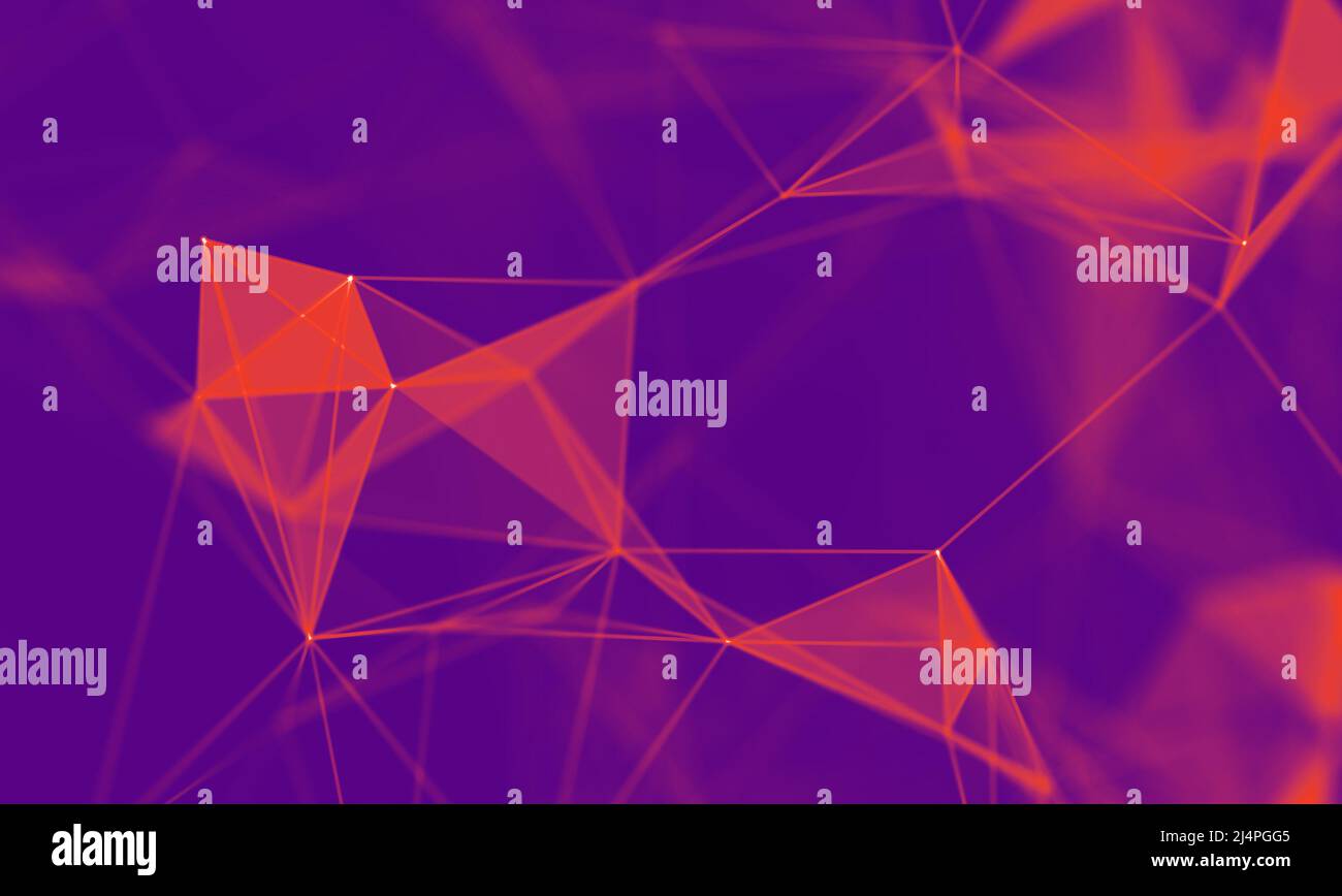 Abstract Purple Geometrical Background . Connection structure. Science ...