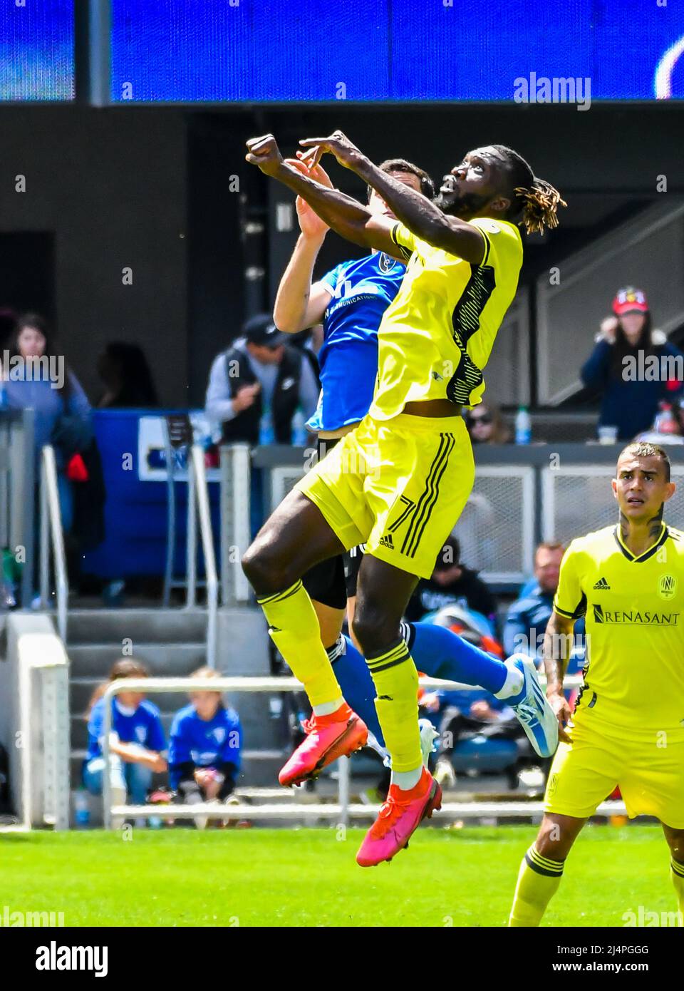 SAN JOSE, CA - APRIL 16: Nashville SC forward Handwalla Bwana (7) goes ...