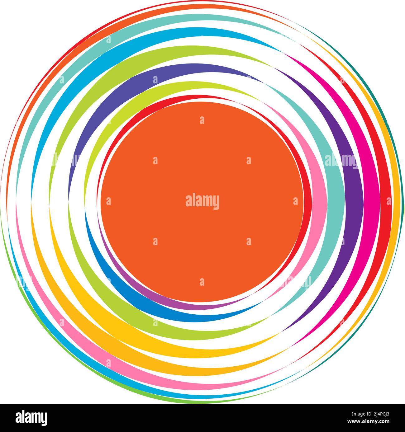 Random concentric circles. Circular abstract geometric icon, symbol ...